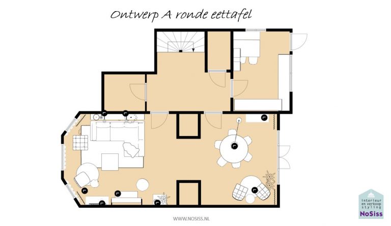 Opties indeling woonkamer ensuite IJlst - NoSiss